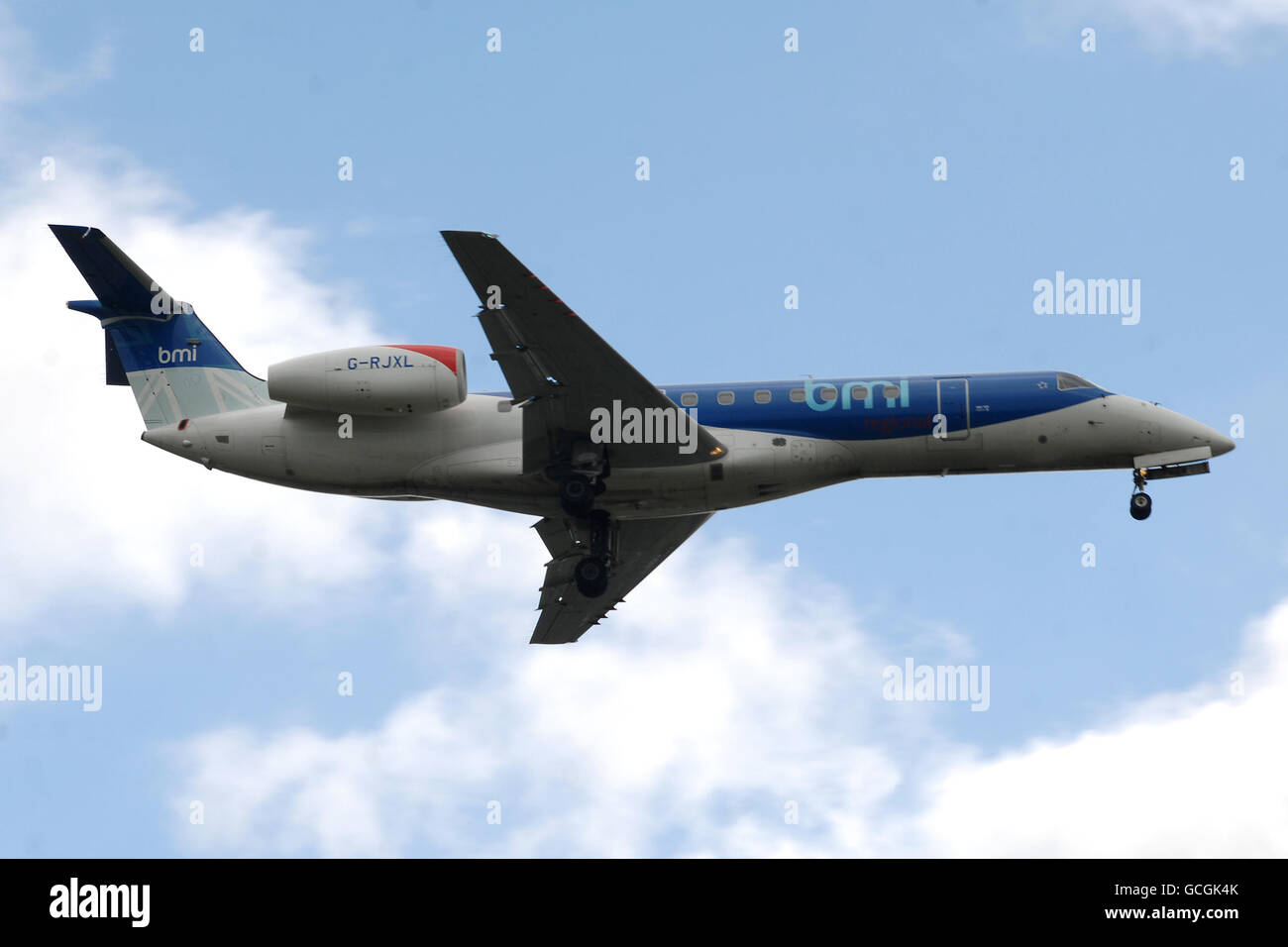 A BMI plane lands at East Midlands Airport in Leicestershire Stock ...