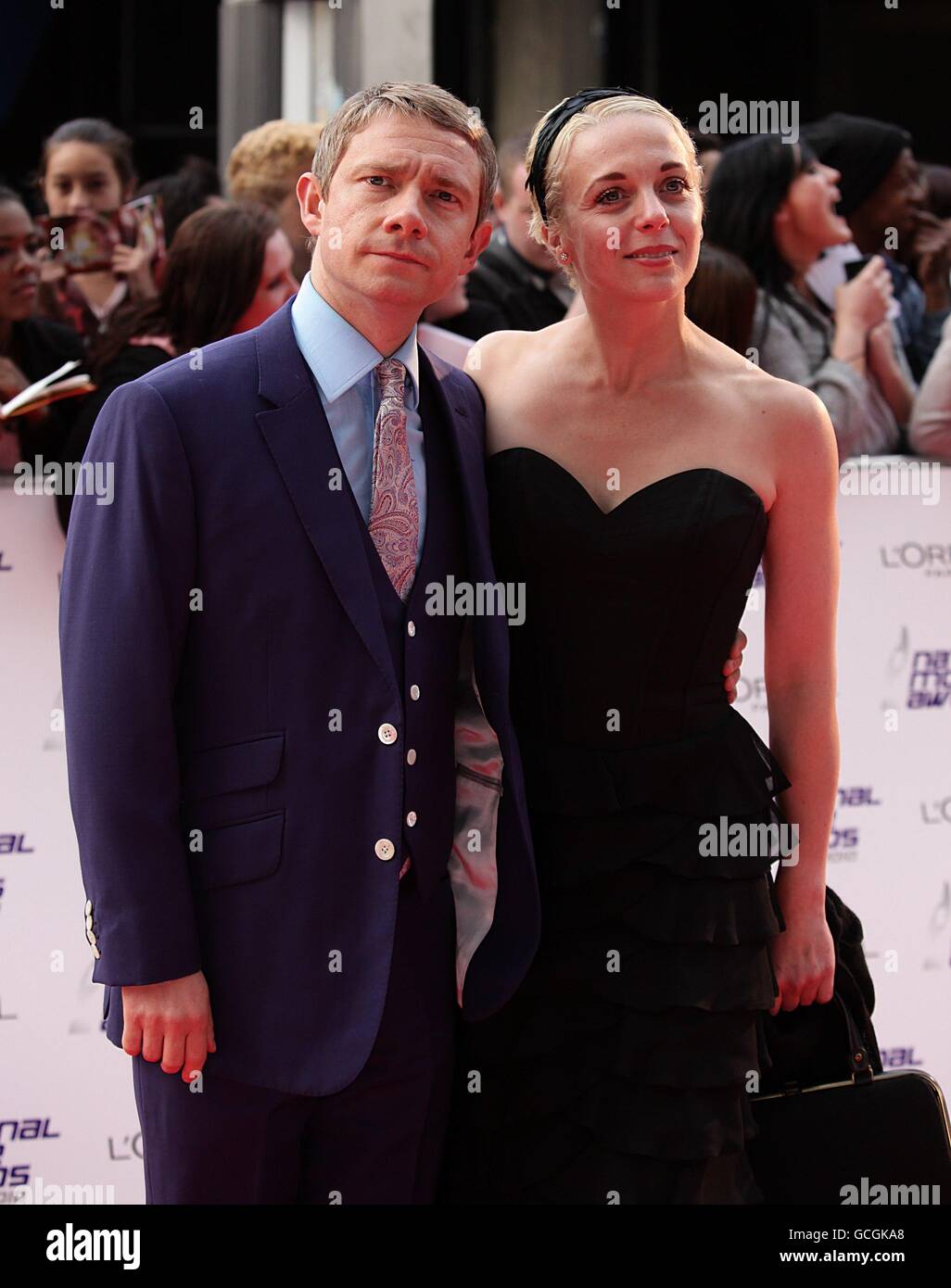 Martin Freeman and Amanda Abbington arriving for the 2010 National ...