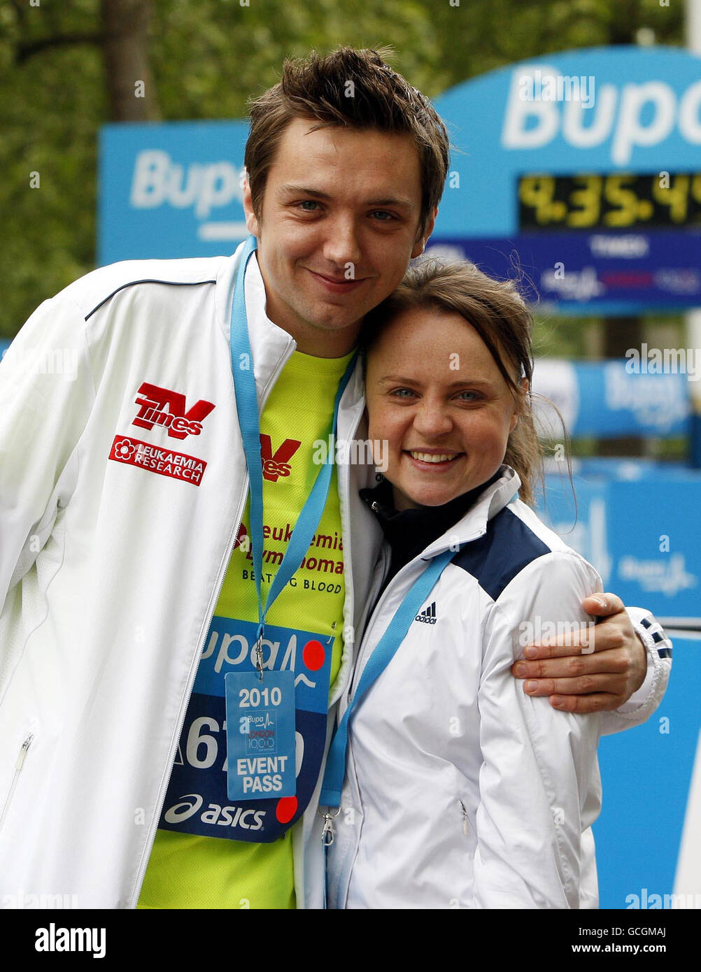 Coronation street actors Craig Gazey and Vicky Binns during the Bupa ...
