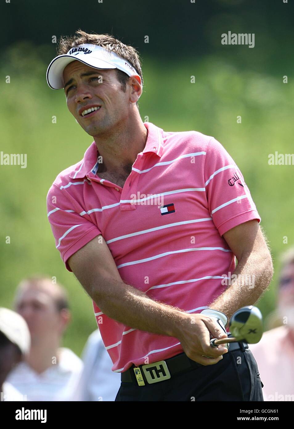 England's Nick Dougherty in action during Round Two of the Celtic Manor ...