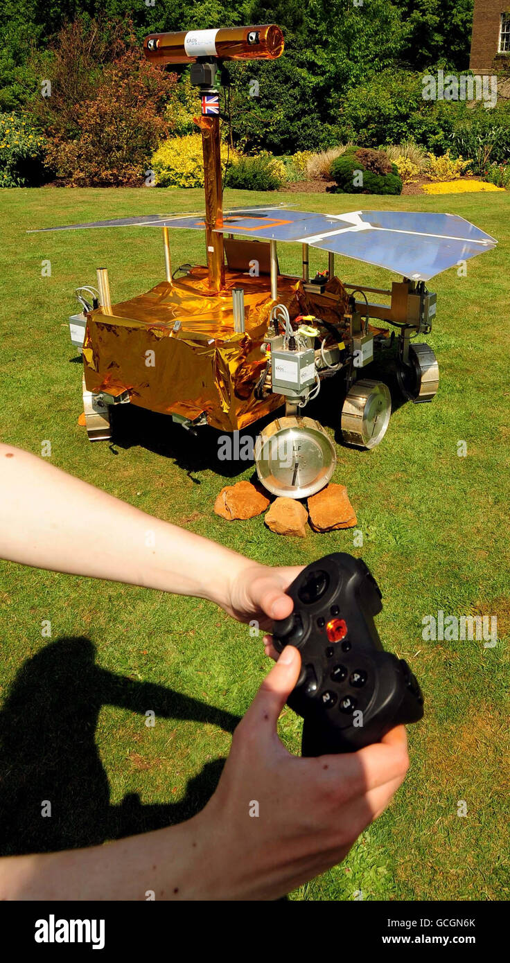 A remote control test of a development model of the Mars Rover, called ...