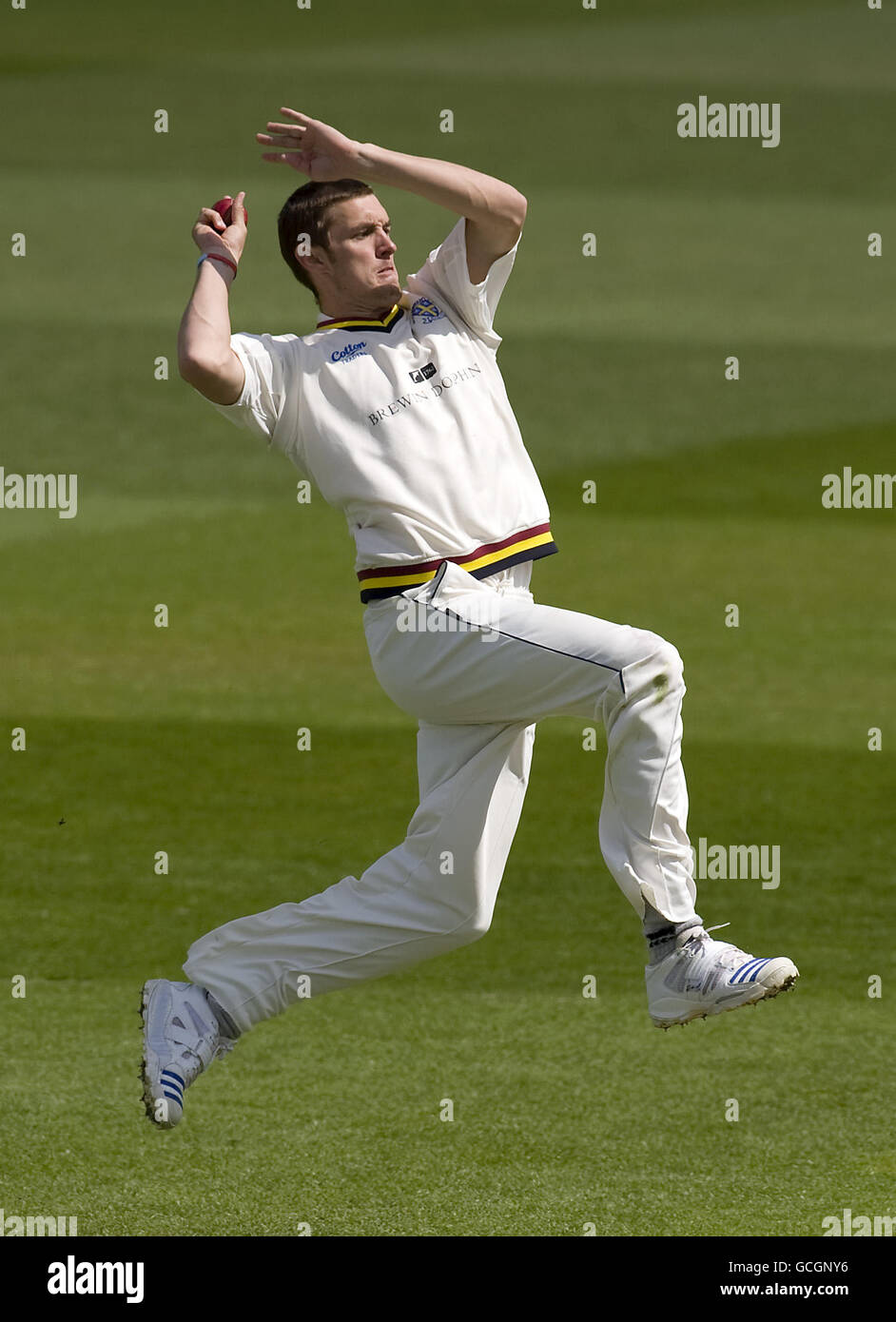 Durhams ben harmison bowls against nottinghamshire hi-res stock ...