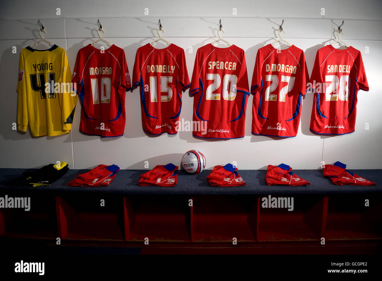 A general view of the dressing room at The EBB Stadium At The ...
