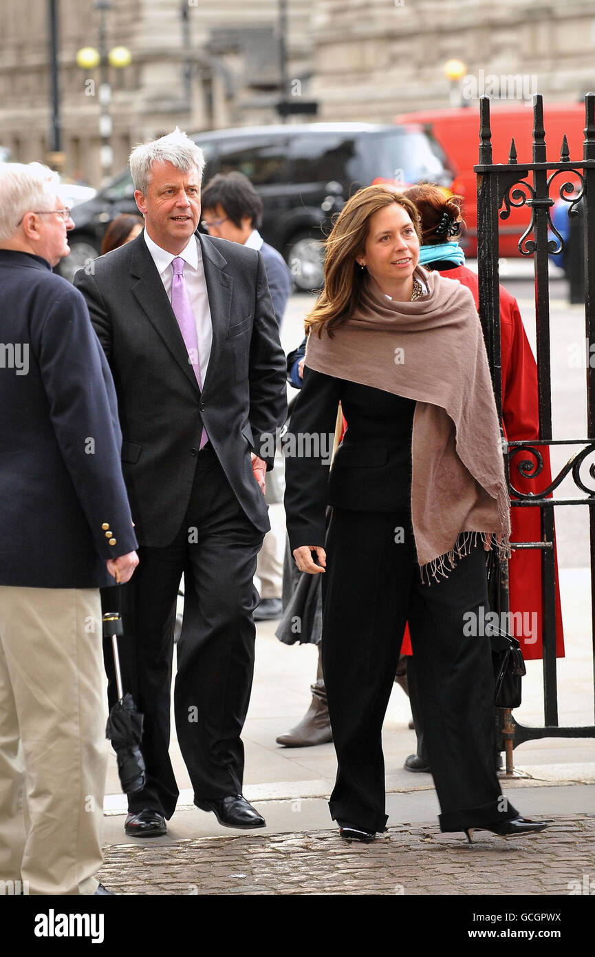 New health secretary andrew lansley arrives with his wife sally hi-res ...
