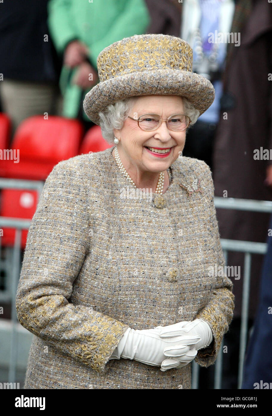 Queen Elizabeth II following the Land Rover International Driving Grand ...