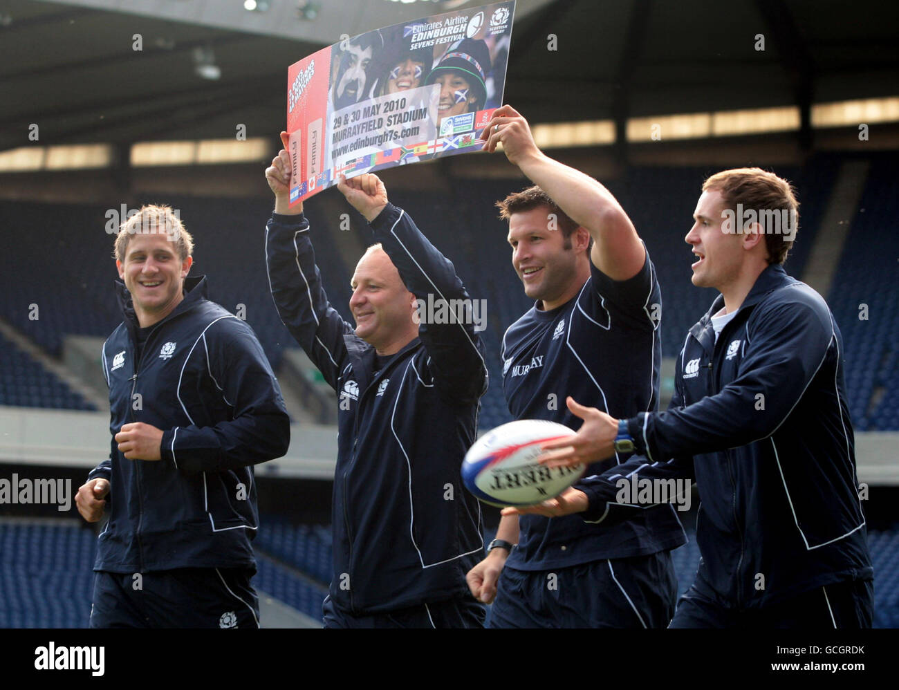 Scotland 7's (left to right) Mark Robertson, Steven Gemmell, Ally Hogg ...