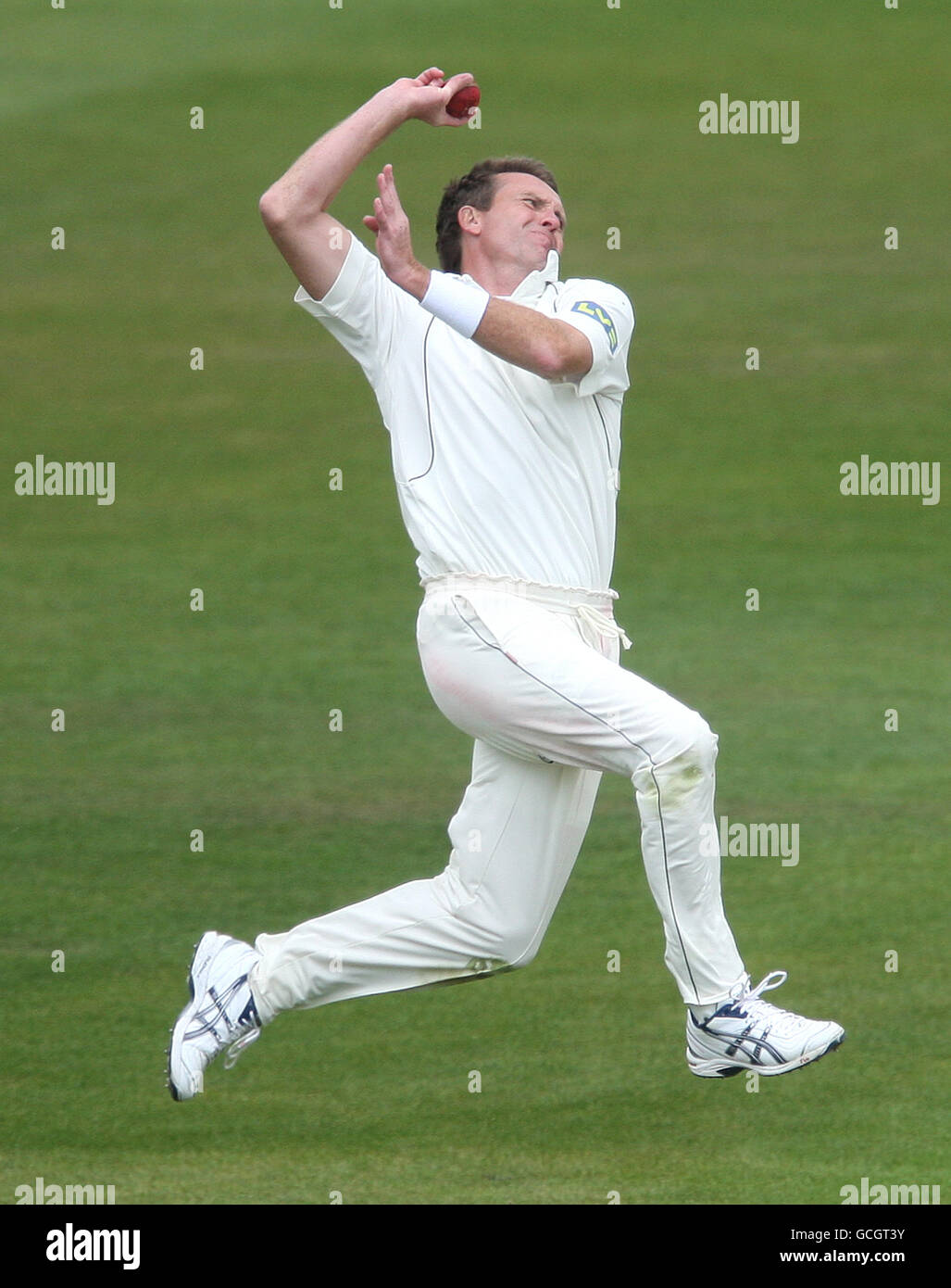 Hampshire's Dominic Cork bowling against Nottinghamshire Stock Photo ...