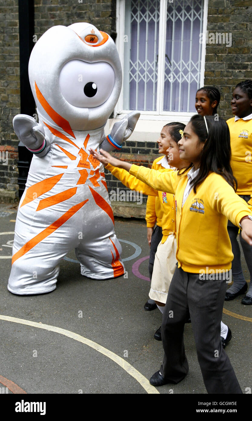 Launch of the London 2012 Olympic and Paralympic mascots Stock Photo ...