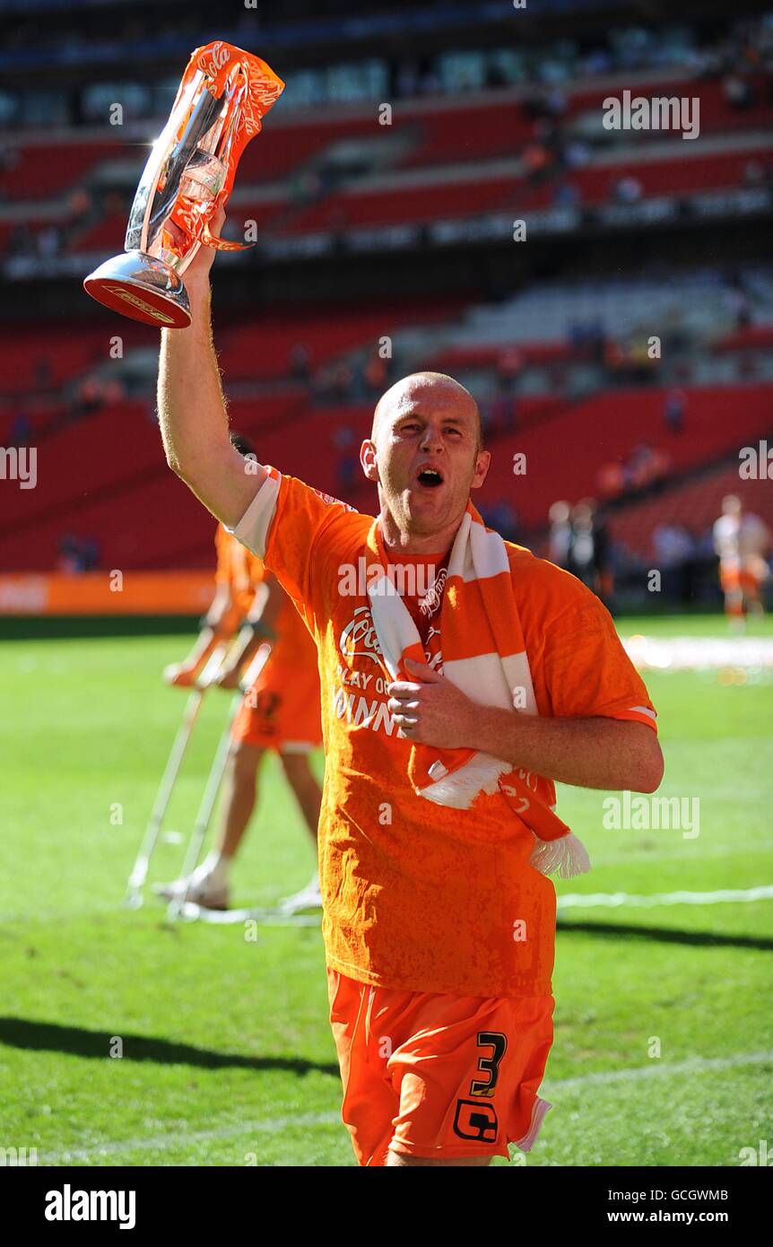 Blackpool's Stephen Crainey celebrates with the trophy after the final ...
