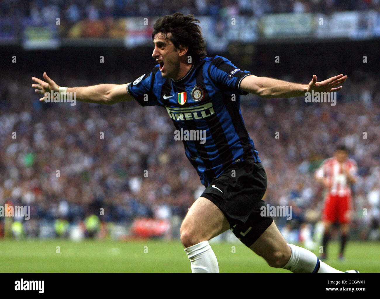 Inter milans diego milito his sides goal of the game hi-res stock ...