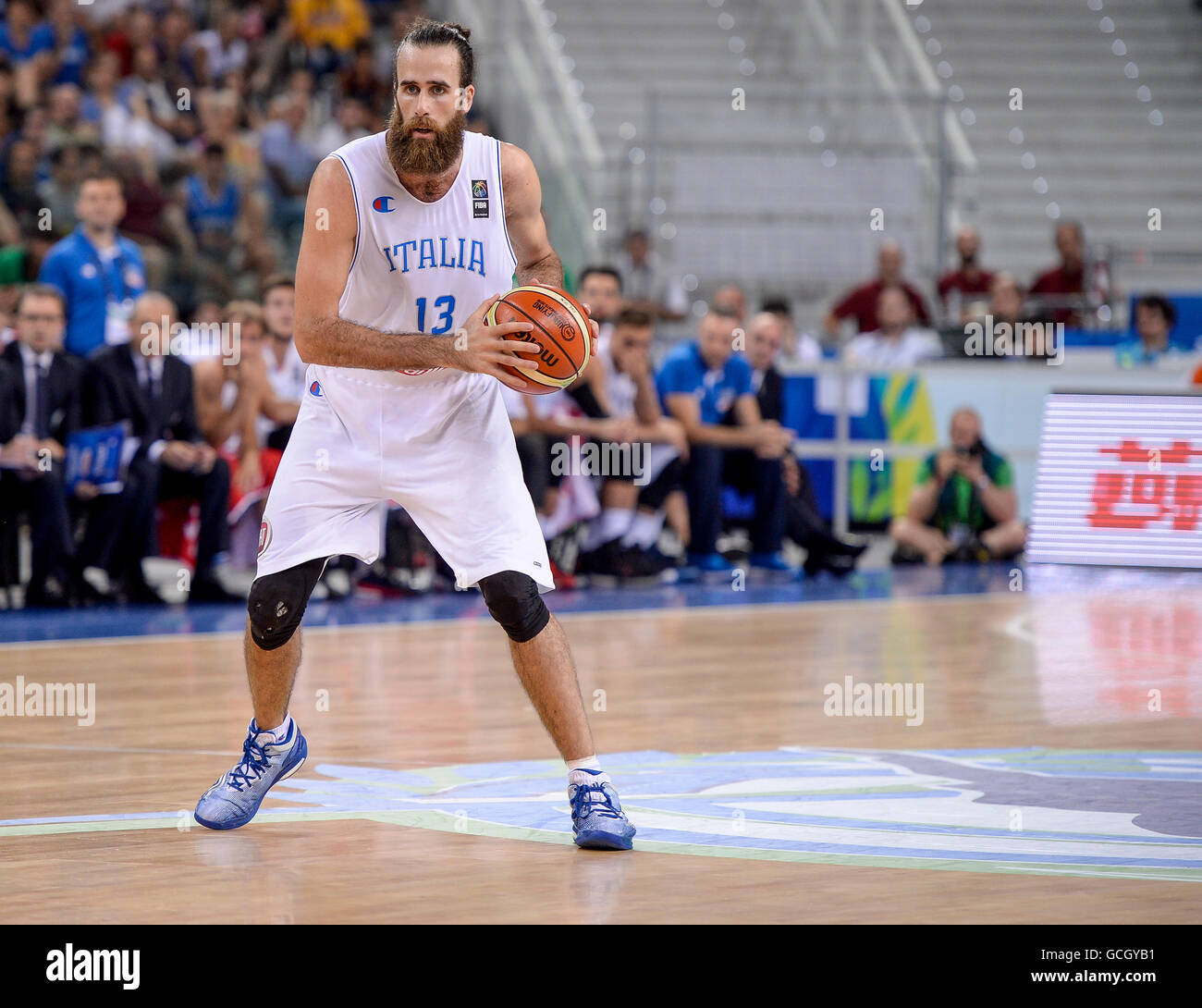 Luigi Datome in action during the basketball FIBA Olympic qualifying ...