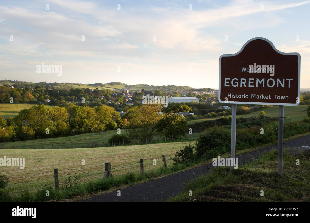 A sign at the entrance to Egremont, one of the Cumbrian towns where ...