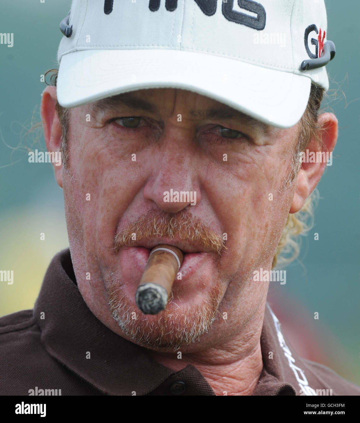 Miguel Angel Jimenez before starting round three of the Celtic Manor ...