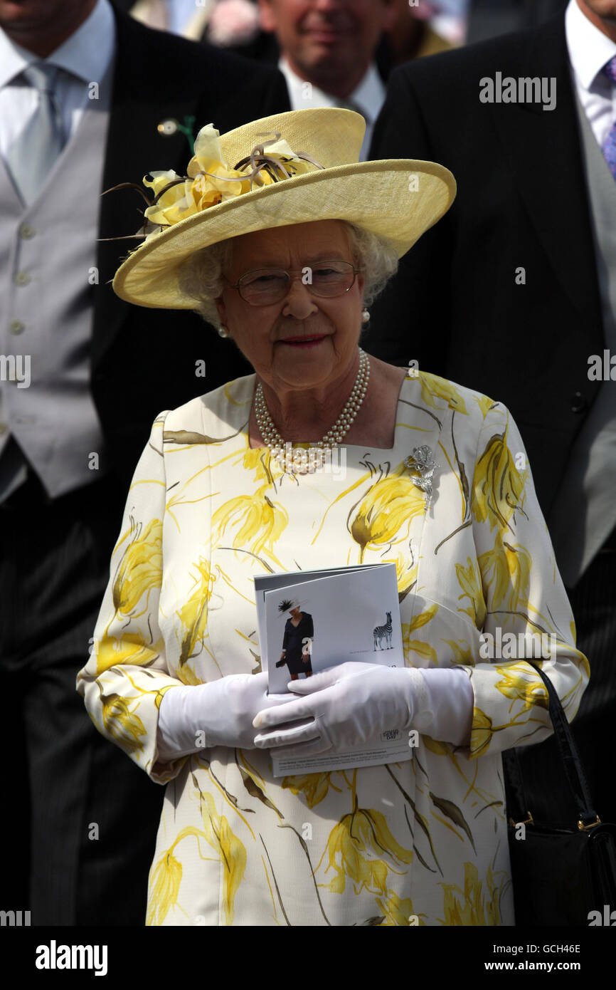 Her Majesty Queen Elizabeth II walks back from the parade ring during ...