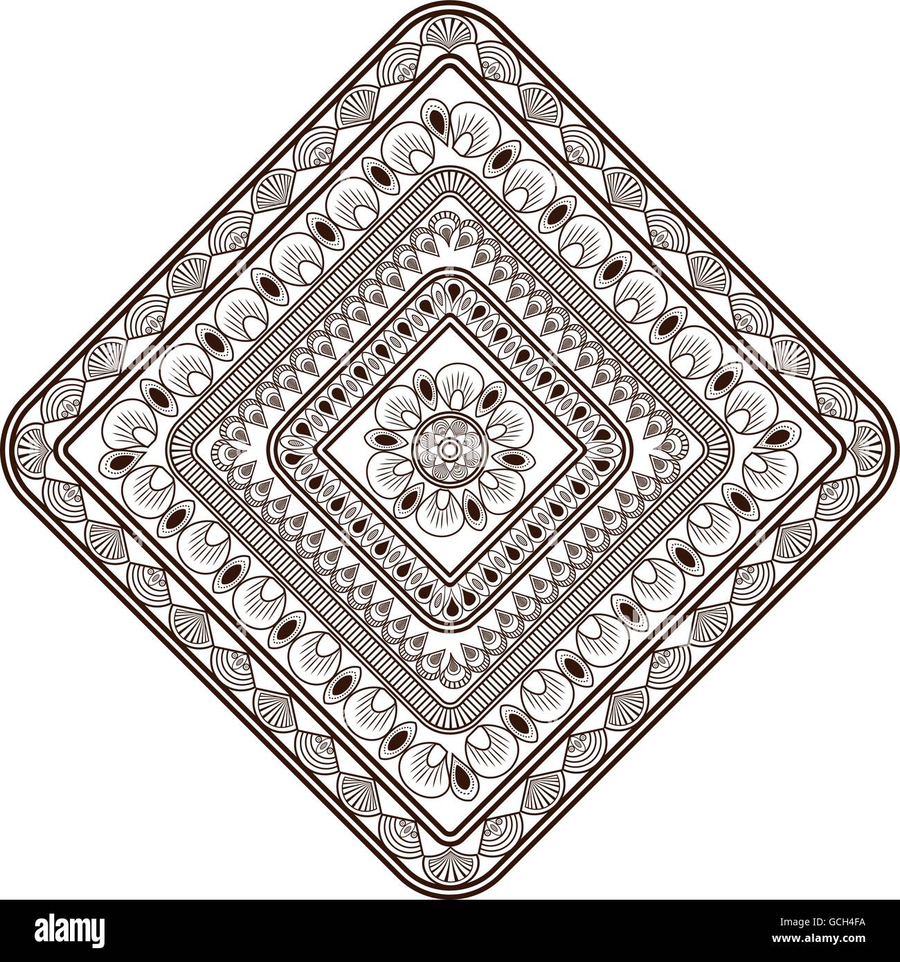 squared decorative line mandala icon Stock Vector Image & Art - Alamy