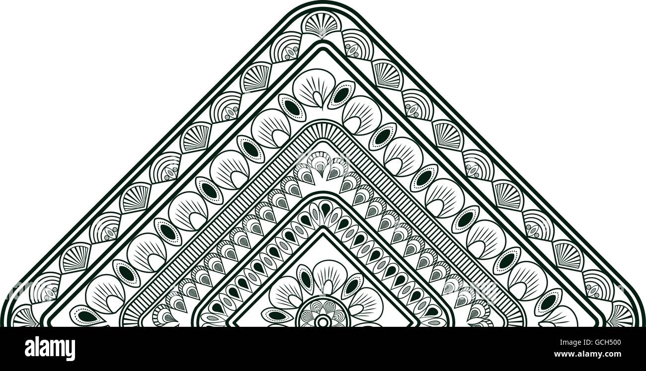 triangular decorative line half mandala icon Stock Vector Image & Art ...