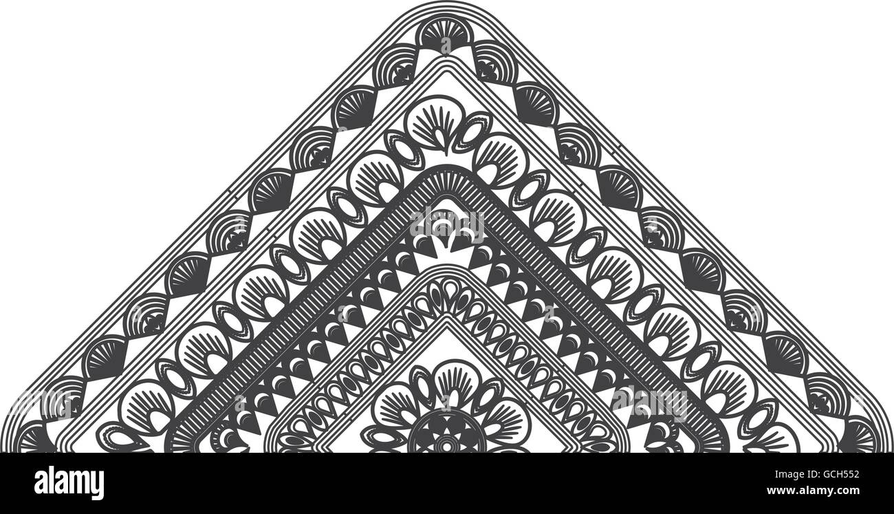 triangular decorative line half mandala icon Stock Vector Image & Art ...