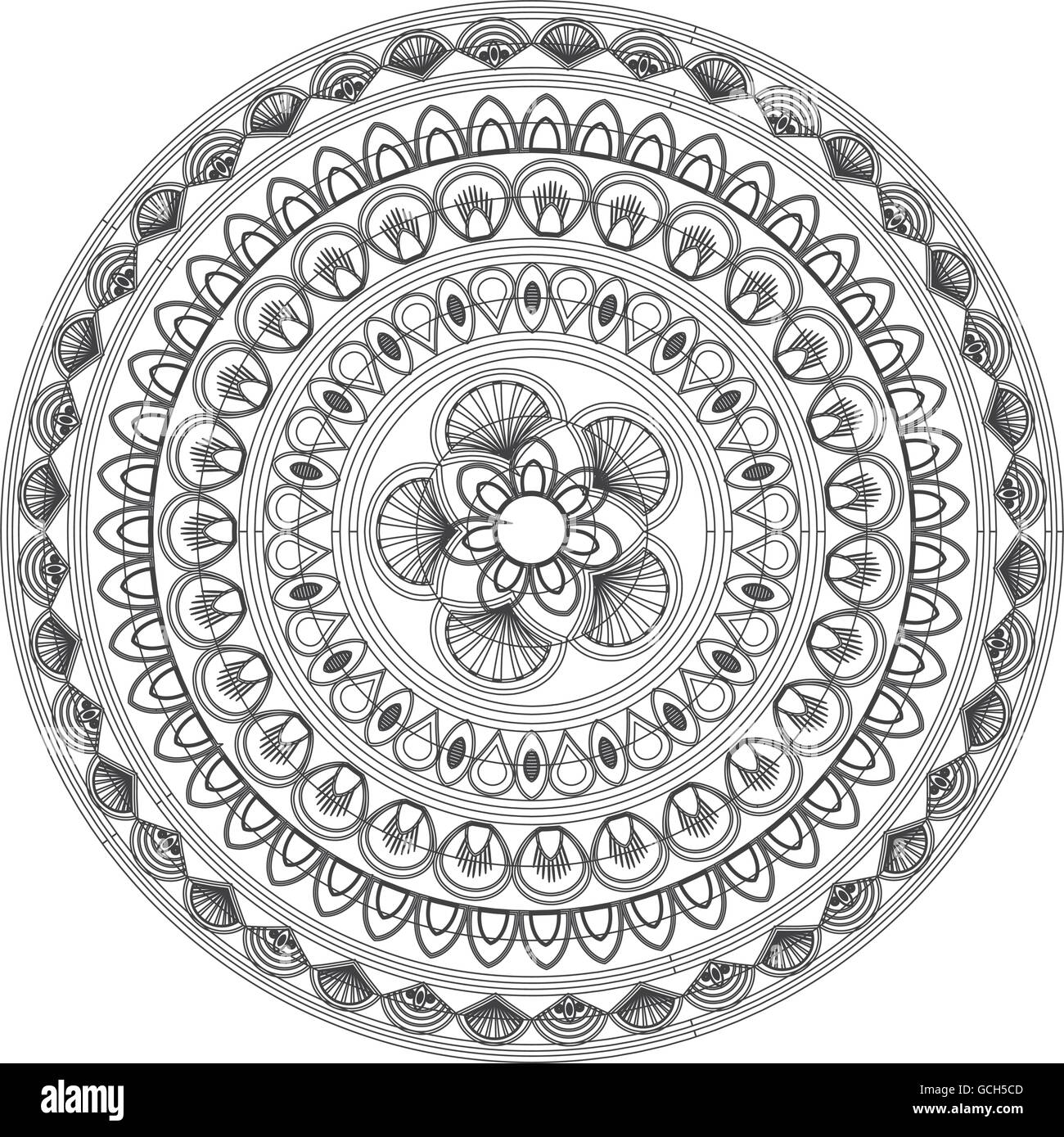 round decorative line mandala icon Stock Vector Image & Art - Alamy