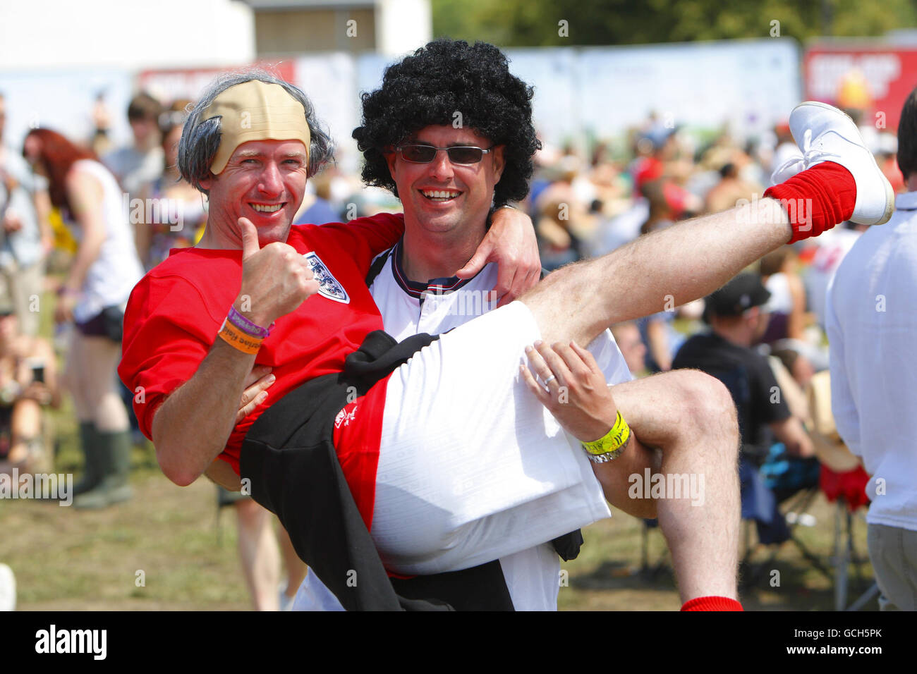 Football fans John Brookes and Mark Bartlett from Birmingham get ready ...