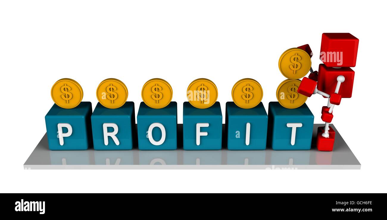 Gold word profit blue background hi-res stock photography and images ...