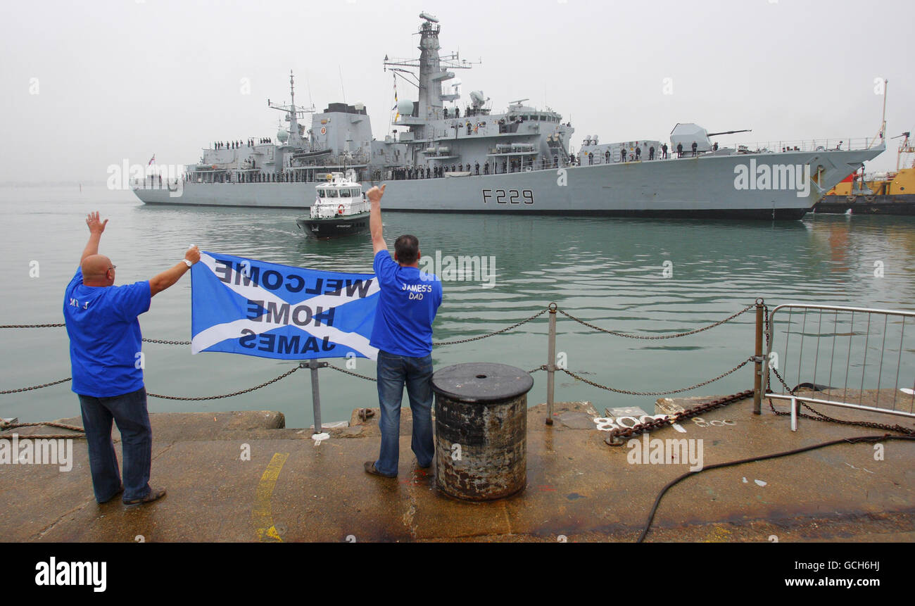 Hms lancaster returns port hi-res stock photography and images - Alamy