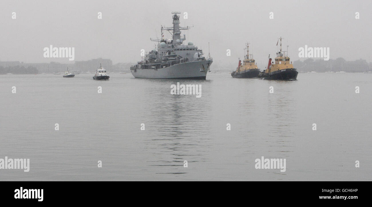 Hms lancaster returns port hi-res stock photography and images - Alamy
