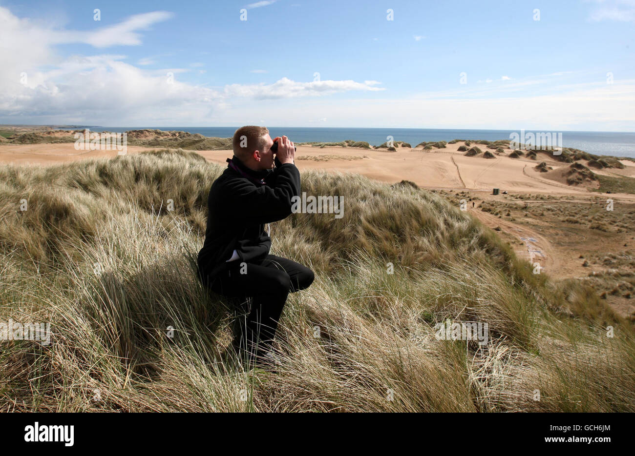 Security survey the area as Donald Trump visits the Menie Estate, where ...