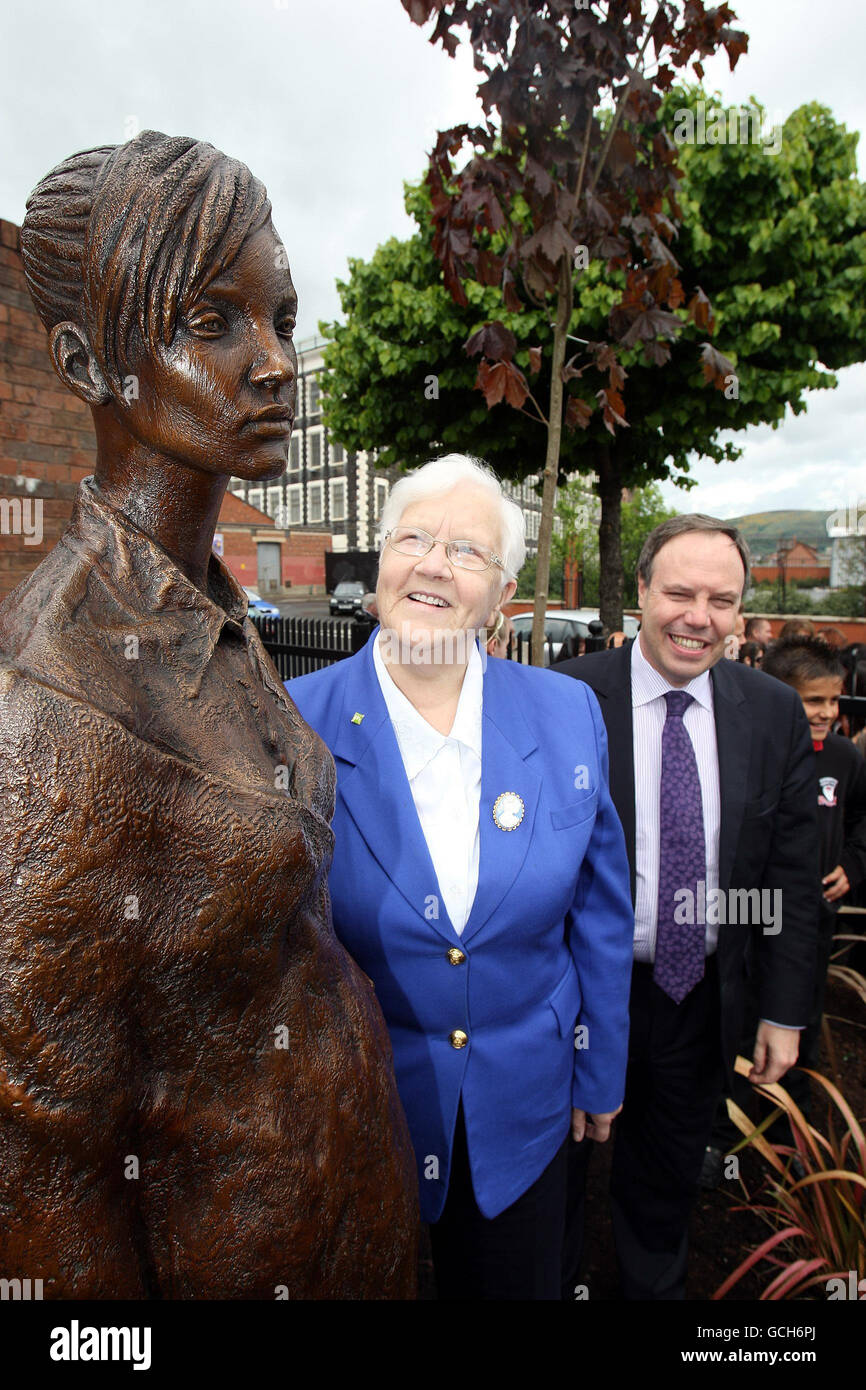 Baroness May Blood with North Belfast MP Nigel Dodd (right) at the ...
