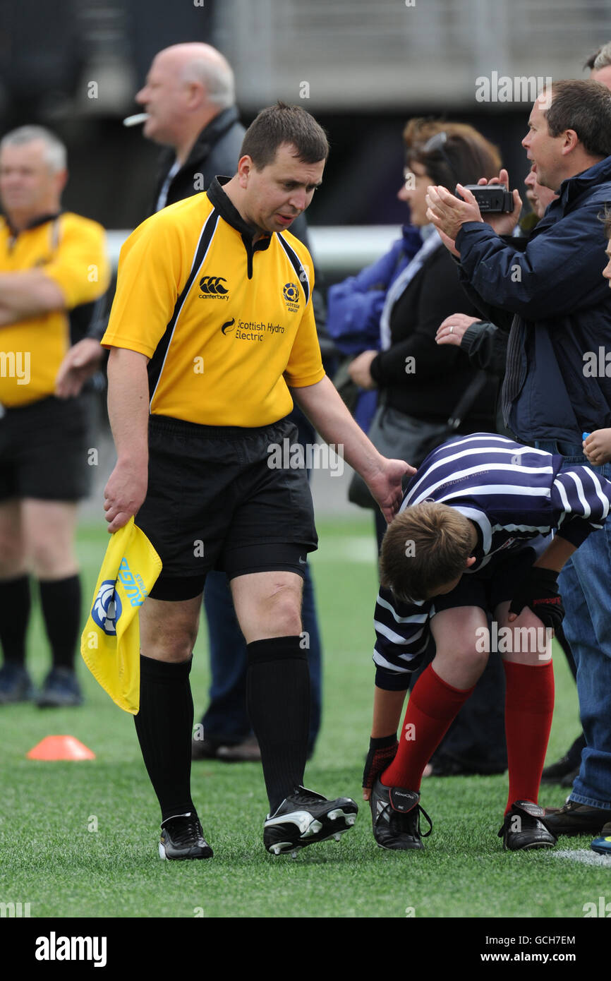 A Scottish Rugby Union referee during the Festival of Rugby on the back ...
