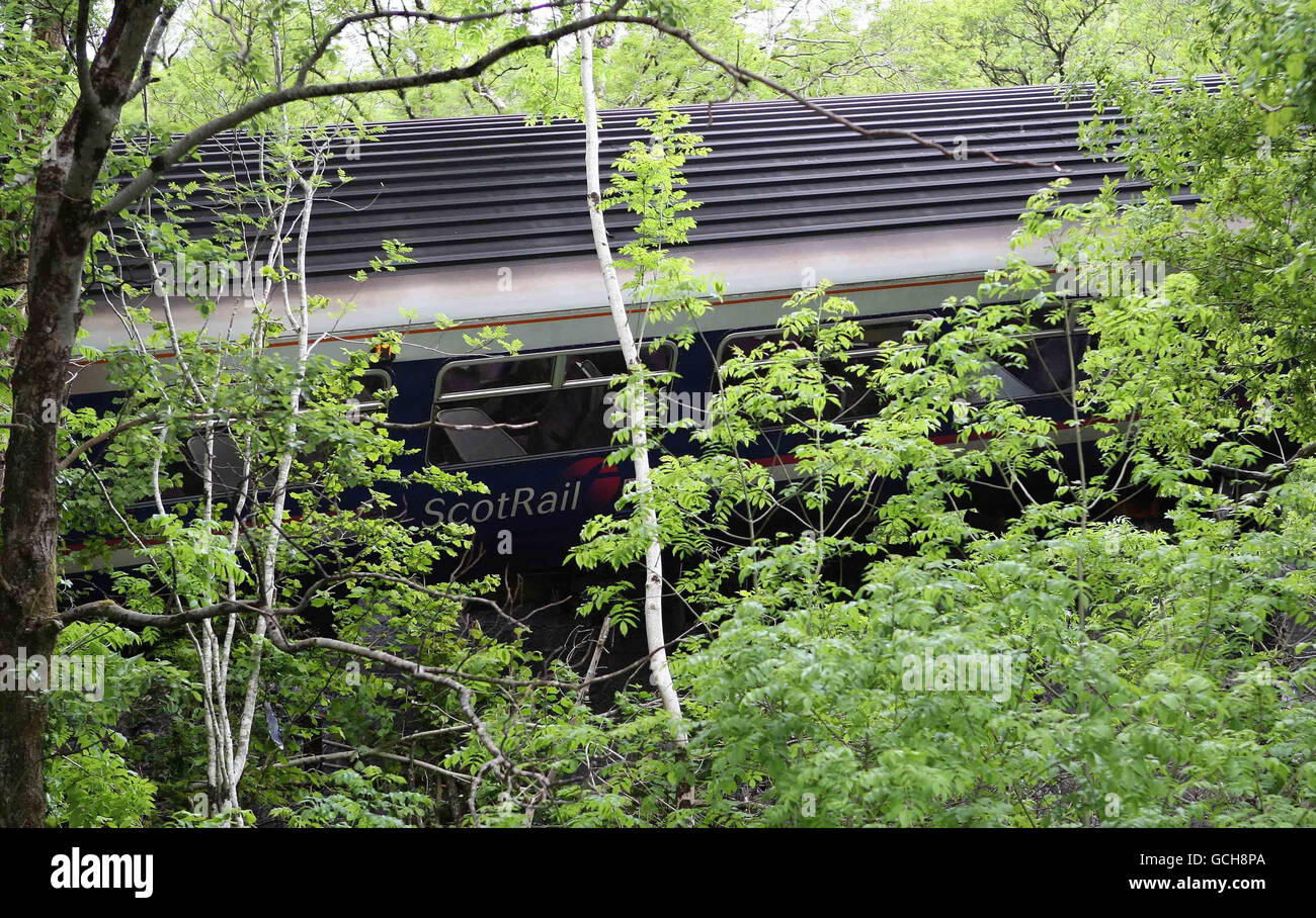 Scottish train derailment Stock Photo - Alamy