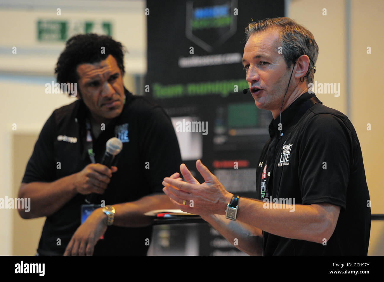 Soccer - Grass Roots Football Live - NEC. Don GOodman (left) looks on ...