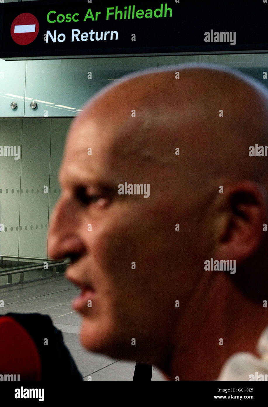 First mate Derek Graham speaks to the media as he arrives back at ...