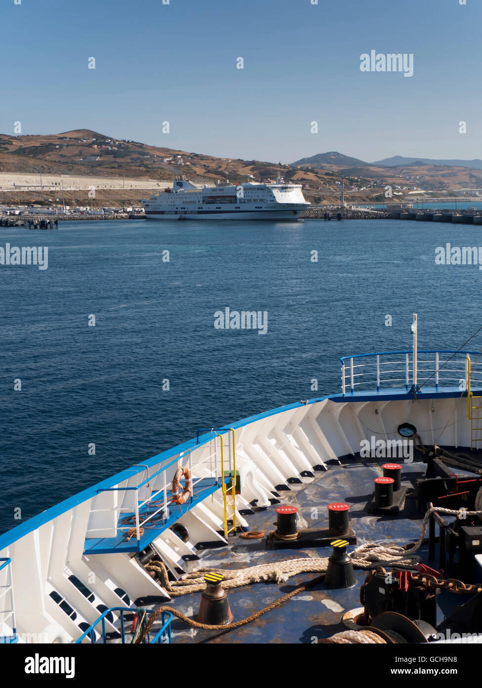 Ships in a port; Tangier, Morocco Stock Photo - Alamy