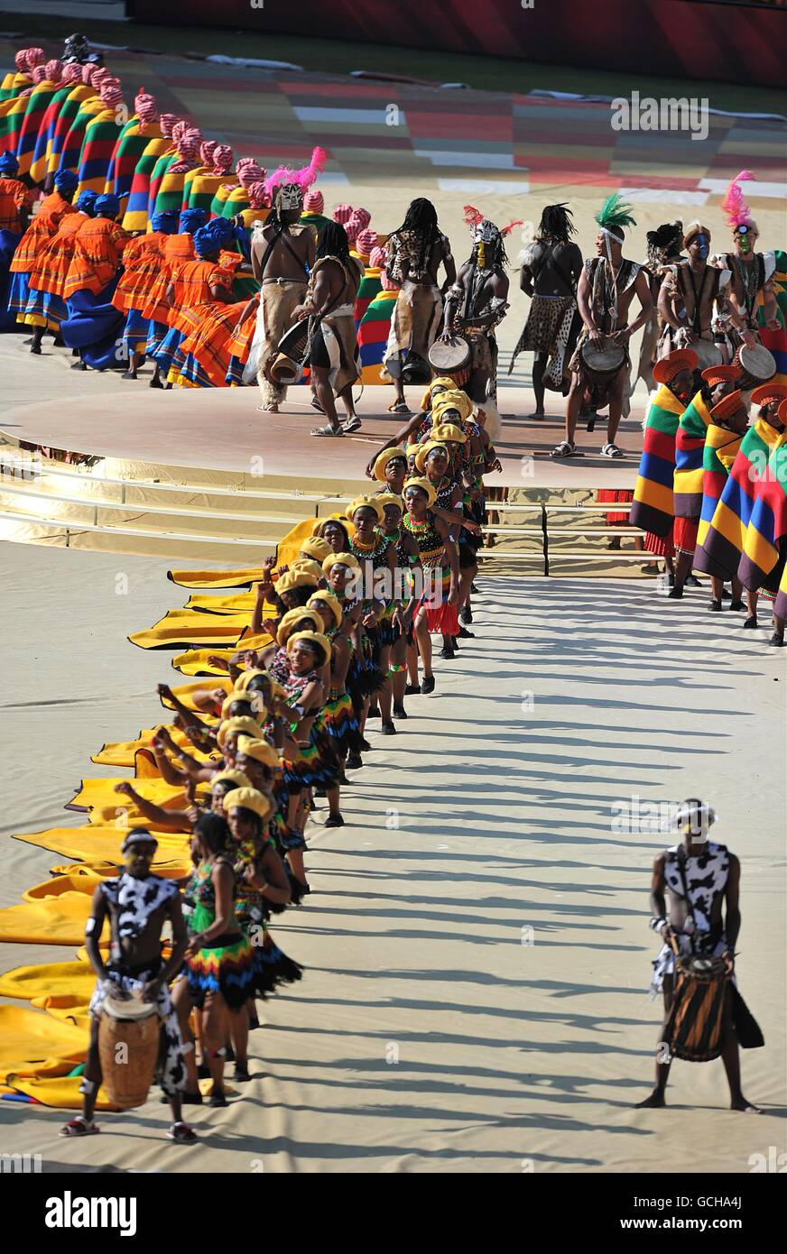 The opening ceremony gets underway at soccer city stadium hi-res stock ...