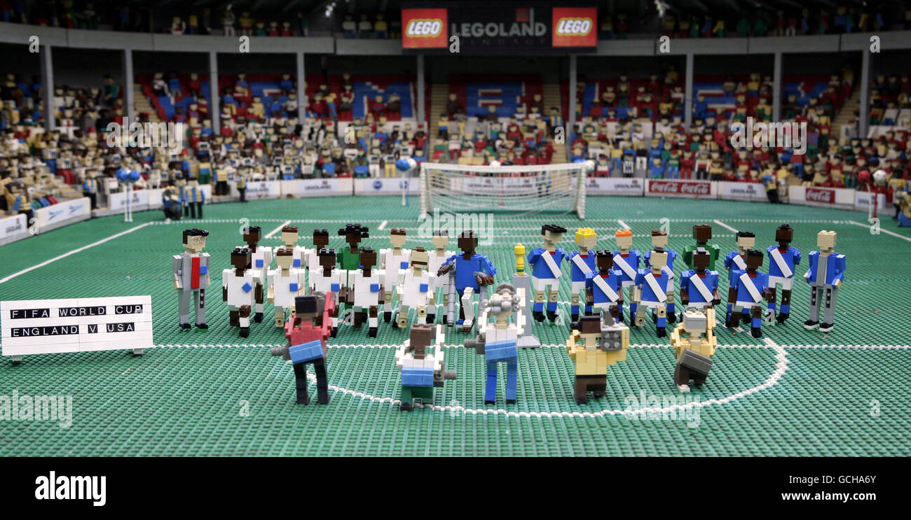 Mini Lego figures of both the England and the USA teams on display in ...