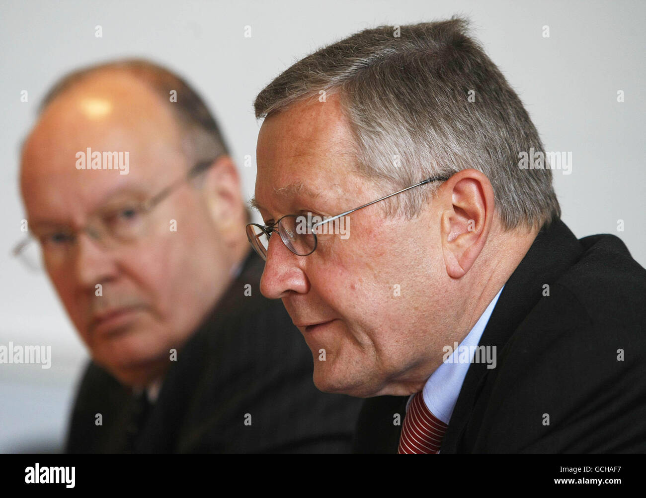 Former International Monetary Fund experts Max Watson (left) and Klaus ...