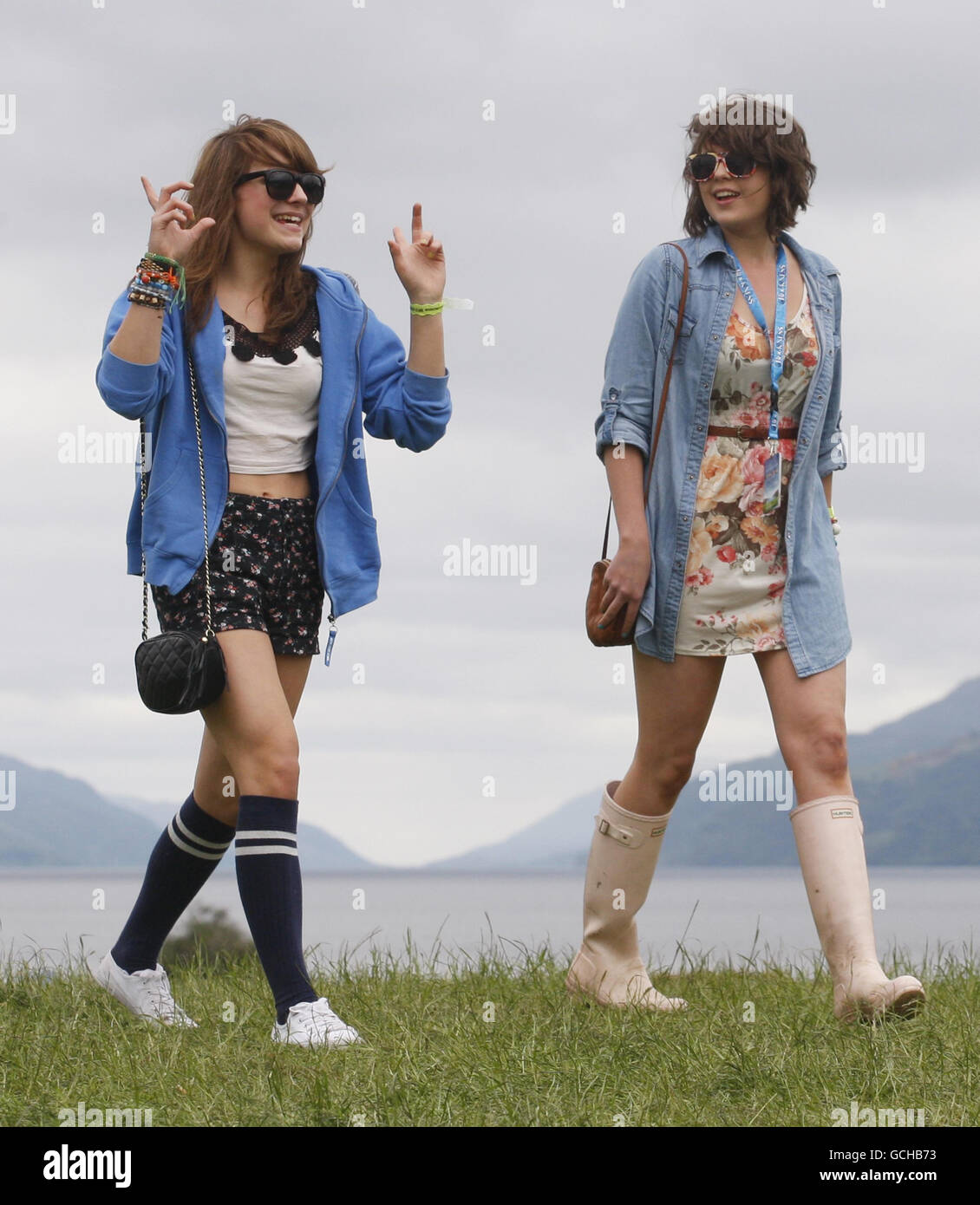 Revellers infront of Loch Ness during RockNess music festival near ...