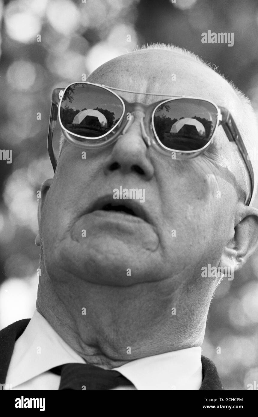 Buckminster fuller with geodesic dome Black and White Stock Photos ...