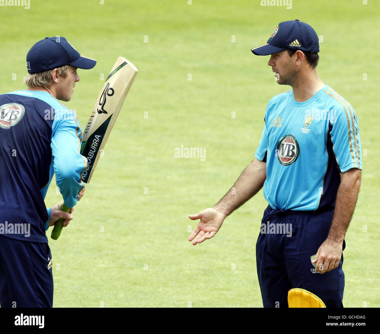 Australia's Tim Paine with captain Ricky Ponting (right) during the ...