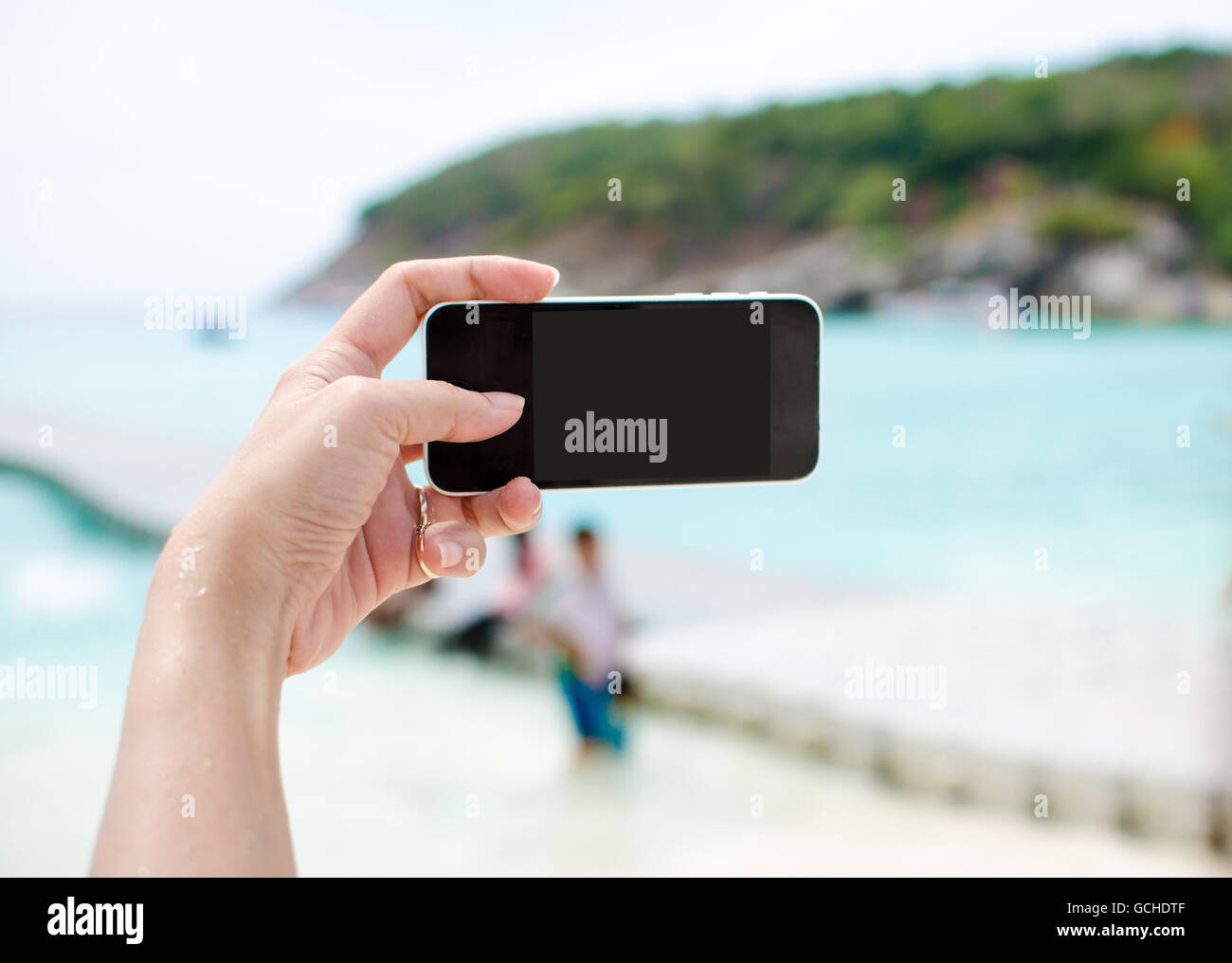 Close up of woman's hand holding smartphone, mobile, smart phone over ...