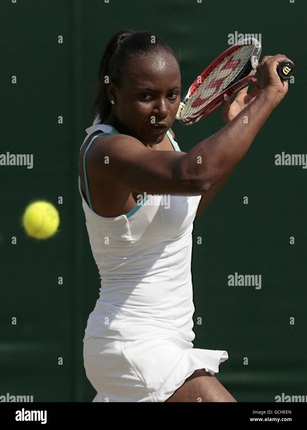 USA's Shenay Perry in action against Russia's Maria Kirilenko Stock ...