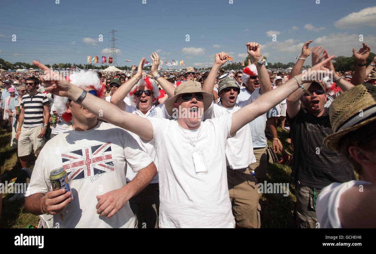The crowd go wild as England score the first goal against Slovenia at ...