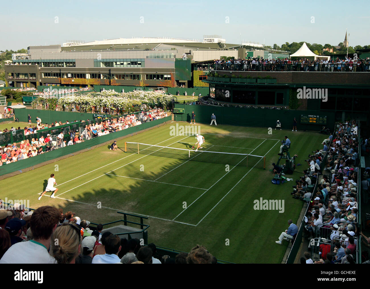 A view of France's Nicolas Mahut and USA's John Isner in action as they ...
