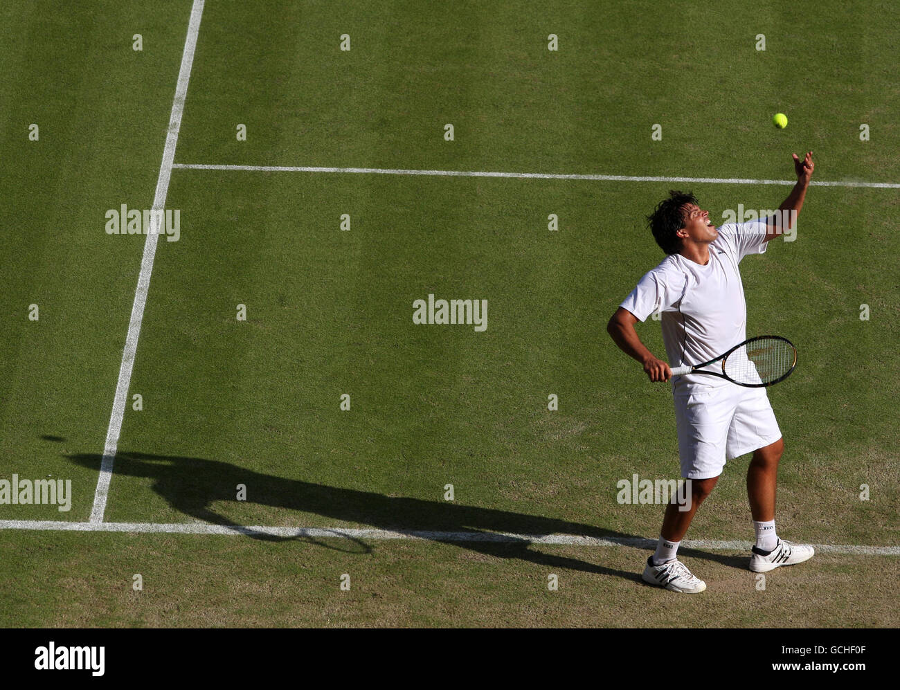 Tennis wimbledon ball racket shadow serving mangis hi-res stock ...