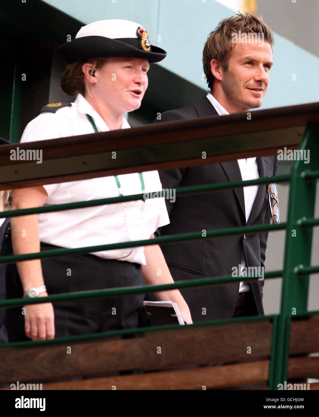 David Beckham leaves after watching Great Britain's Andy Murray's ...