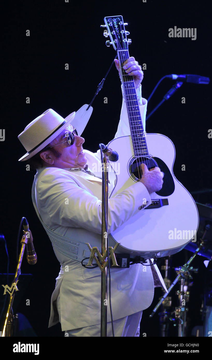 Van Morrison performs on stage to perform at the Hop Farm Festival ...