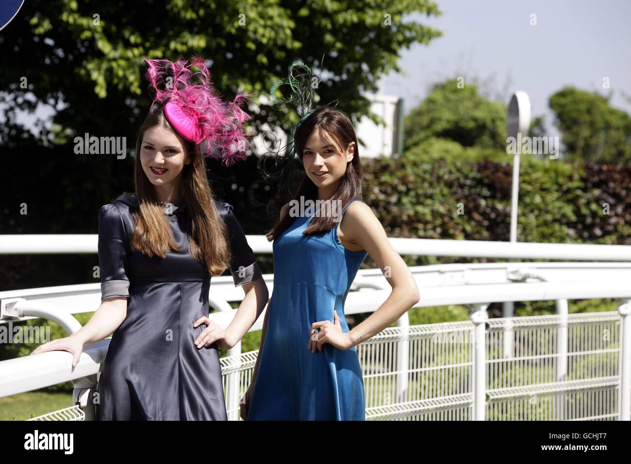 Female racegoers during Ladies Day at Epsom Downs Racecourse, Surrey ...