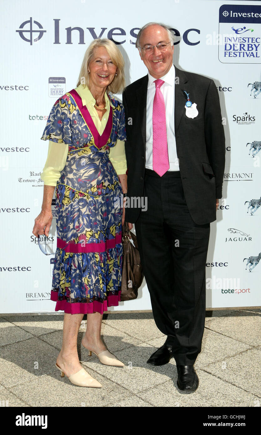 Michael Howard with his wife Sandra during Ladies Day at Epsom Downs ...
