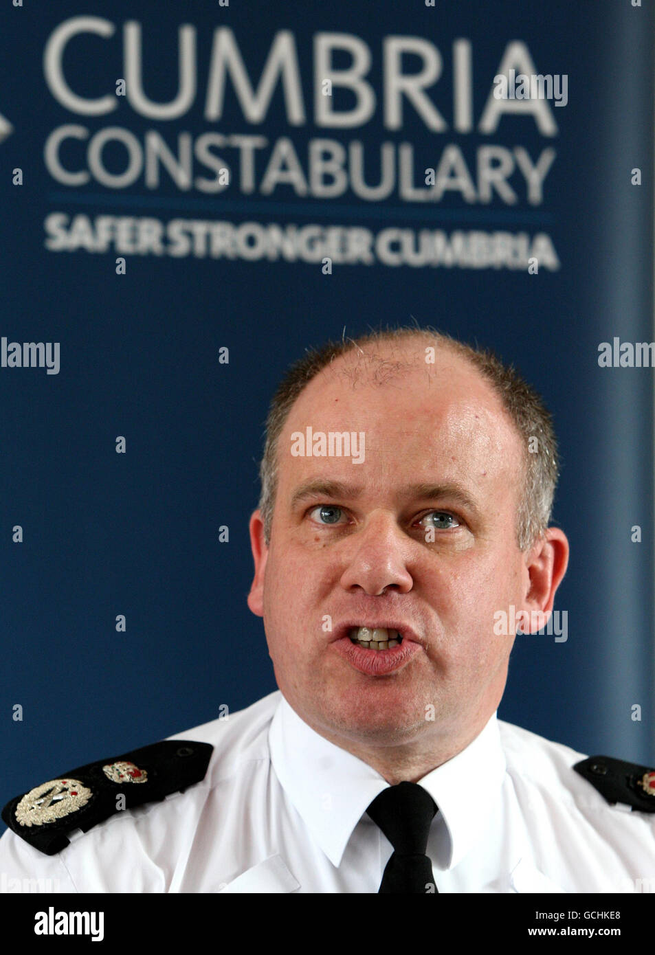 Shooting in Cumbria. Cumbria Chief Constable Craig Mackey speaks at a ...
