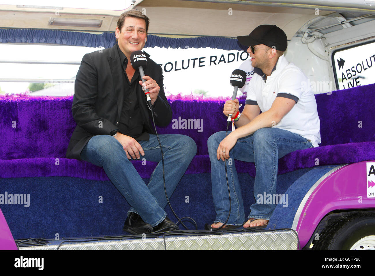 Tony Hadley (left) of Spandau Ballet talking to Absolute Radio DJ Ben ...